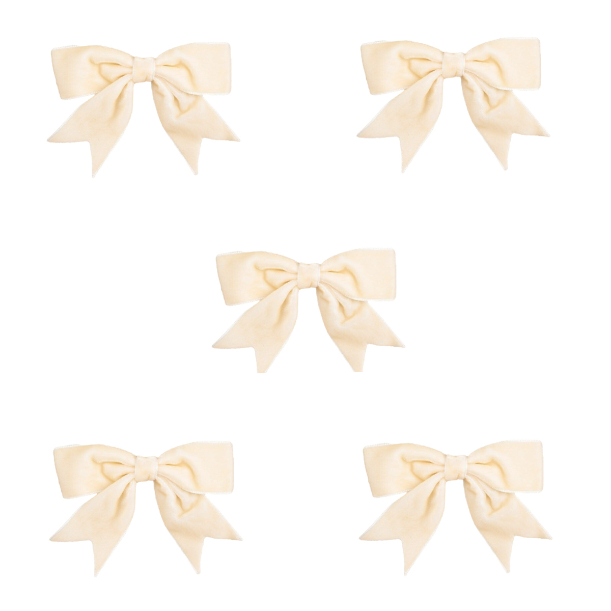 Trucraft - 8.5cm Velvet Ribbon Double Craft Bows Ivory - Pack of 5 ...