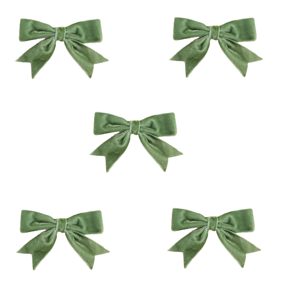 Trucraft 8.5cm Velvet Ribbon Double Craft Bows Sage Green - Pack of 5 ...