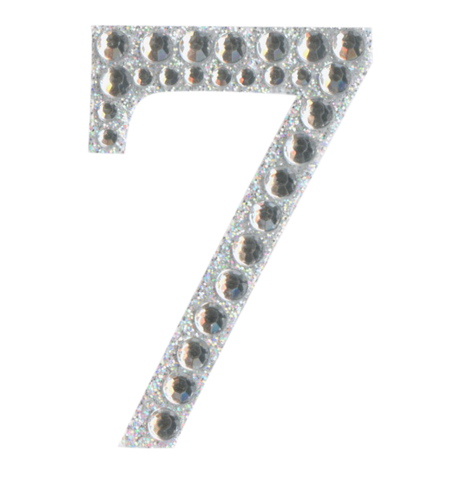 Eleganza - 5cm 2" Silver Rhinestone Glitter Number Sticker - 7 – www ...