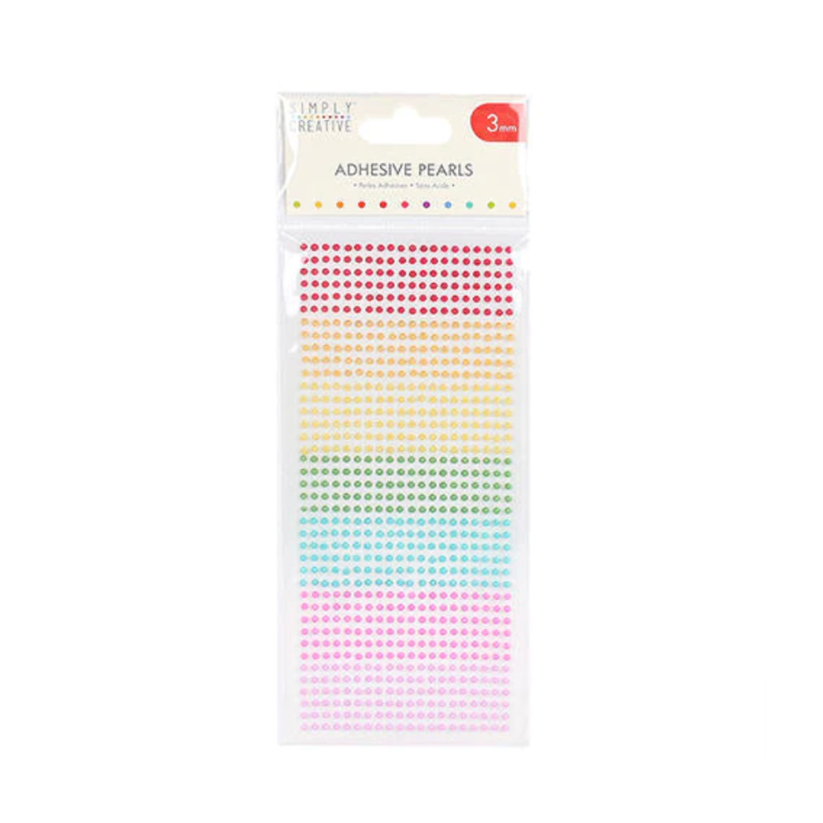 Simply Creative Adhesive Half Pearls Rainbow Colours 3mm Sheet of 800 ...