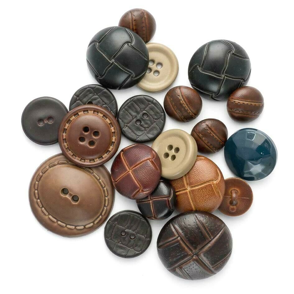 Trucraft - Craft Buttons - Leather Look Mix - Assorted Sizes 95g Pack ...
